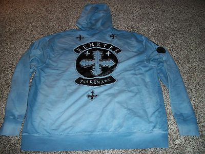 REMETEE New NWT Mens 2XL XXL Zip Up Jacket Coat Hoodie Blue Patches Los ...