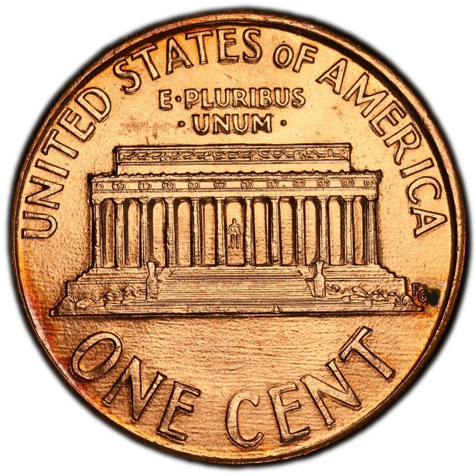 MS65RD 1992 1C Lincoln Memorial Cent PCGS Trueview- Rainbow Toned (Bad ...