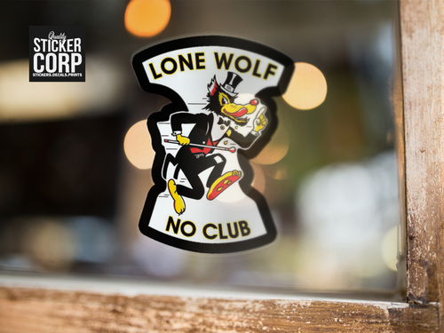 Lone Wolf No Club Vinyl Sticker – Retro Biker Hot Rod Rockabilly Decal ...
