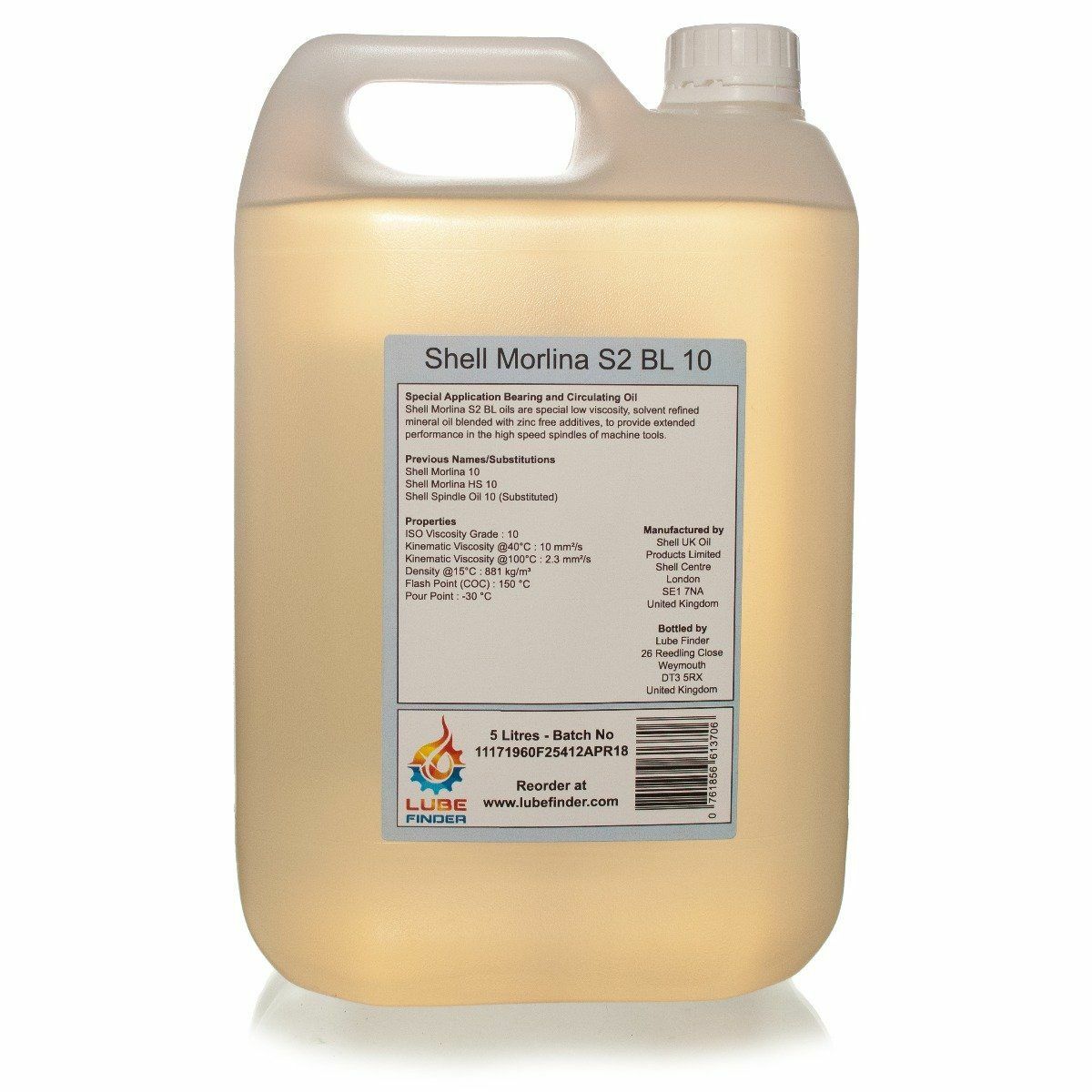5L Shell Morlina S2 BL 10 (Morlina 10) ISO VG 10 Spindle Oil | eBay