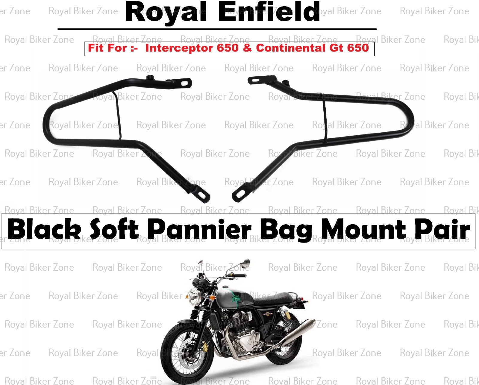Black "Soft Pannier Mounting Rails Fit For Royal ENFIELD Interceptor ...