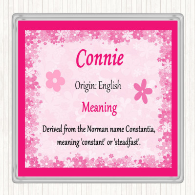 Connie Name Meaning Drinks Mat Coaster Pink | eBay UK
