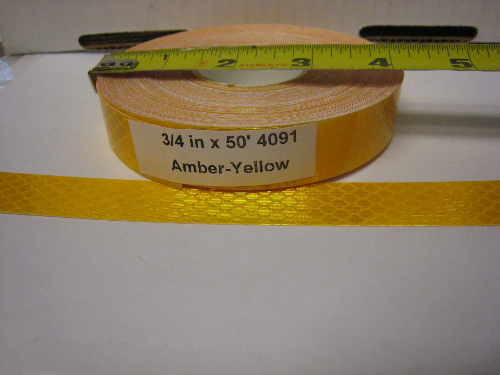 3M BRAND # 4091 AMBER YELLOW GOLD ROLL REFLECTIVE TAPE 3/4" x 50 ...