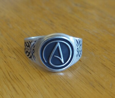 Atheist Symbol Ring Atheism Non Believer Symbol available sizes 7 to 14 ...