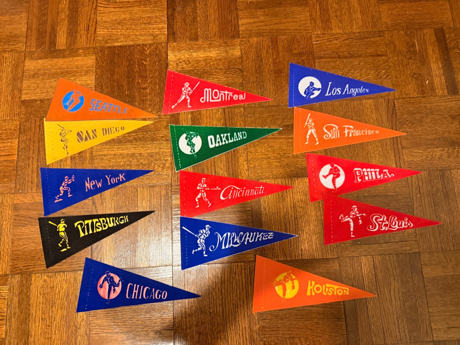 Original Circa 1969 Baseball Mini Pennants X 15 W/Seattle "Pilots" | eBay