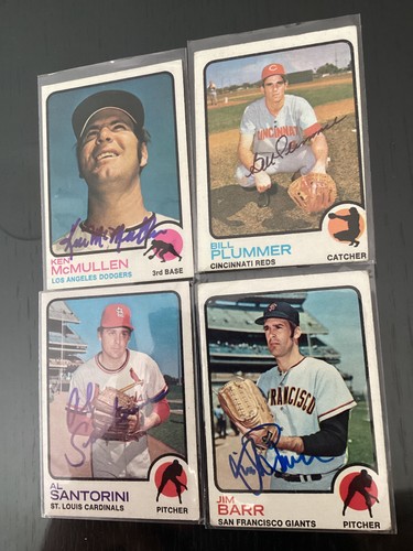 Lot of 4 Signed 1973 Topps MLB Baseball Cards - Autograpged! | eBay