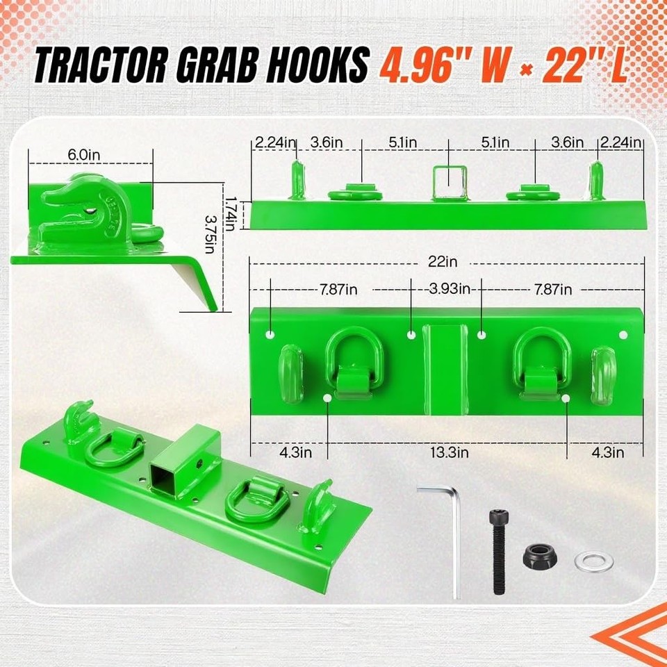 Tractor Bucket Grab Hooks Bolt On Compact Tractor Bucket Hooks 2 ...