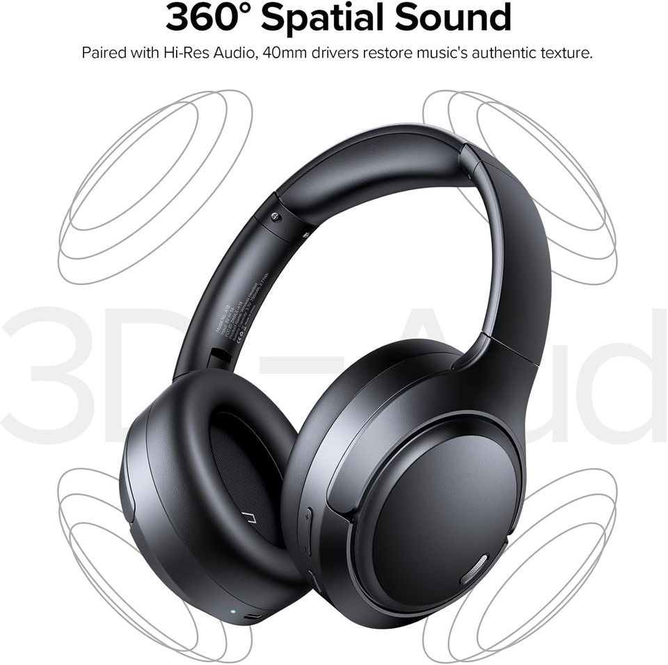 TAGRY Hybrid Active Noise Cancelling Headphones 120Hrs Playtime ENC ...