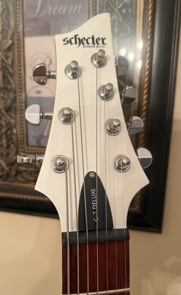 Schecter C-7 Deluxe 7 String Satin White - Read | eBay