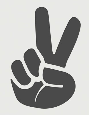 5"x7" Clear Plastic Stencil - Hand Peace Sign (SD3) | eBay