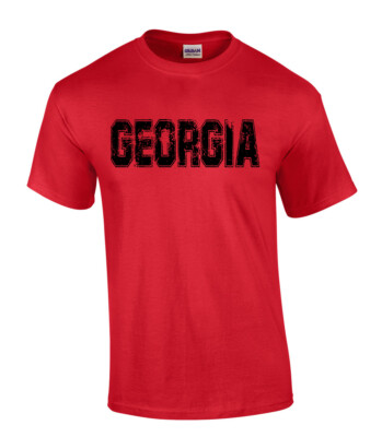 Georgia Tshirt Football Team Color Red and Black Distressed Georgia ...