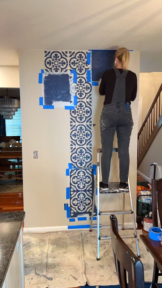 Felicity Tile Stencil - Large DIY Reusable Cement Tile Stencils - Floor ...