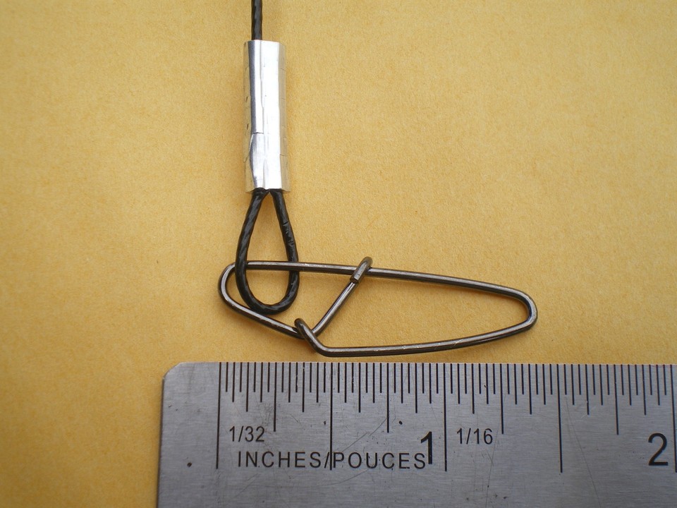 15 S. STEEL BLACK WIRE SPINNER LEADER 15" 220 LBS. TEST W/BALL BEARING ...