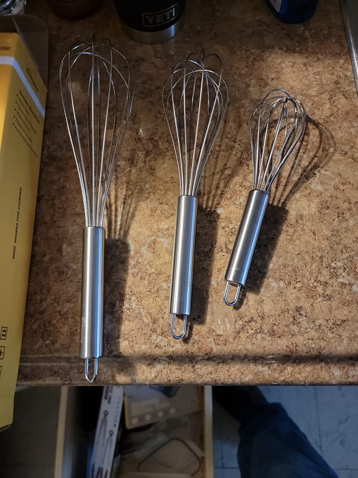 3 Pcs Stainless Steel Whisk Kitchen Utensil Wisk For Blending and ...