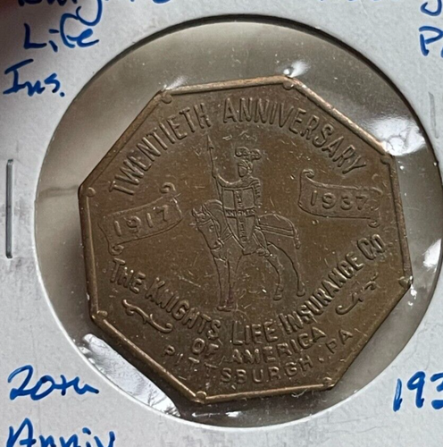 1937 Pittsburgh PA Knight's Life Insurance Good Luck Token | eBay