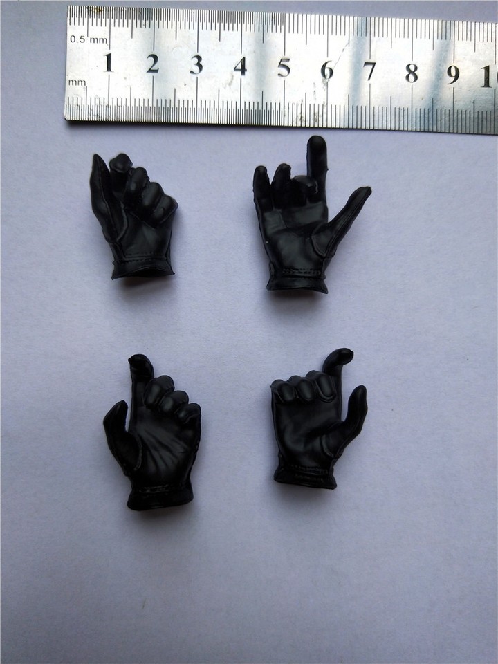 1/6 Joker black gloves hands bank robber for 12" male figure hot toys ...