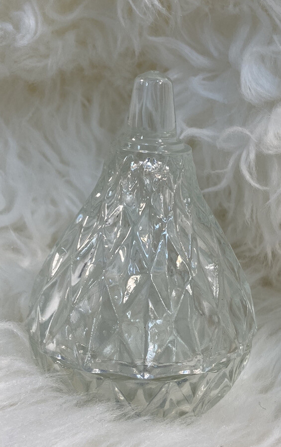 Vintage Romania Lead Crystal Pear Shaped Lidded Trinket Box Diamond Cut ...