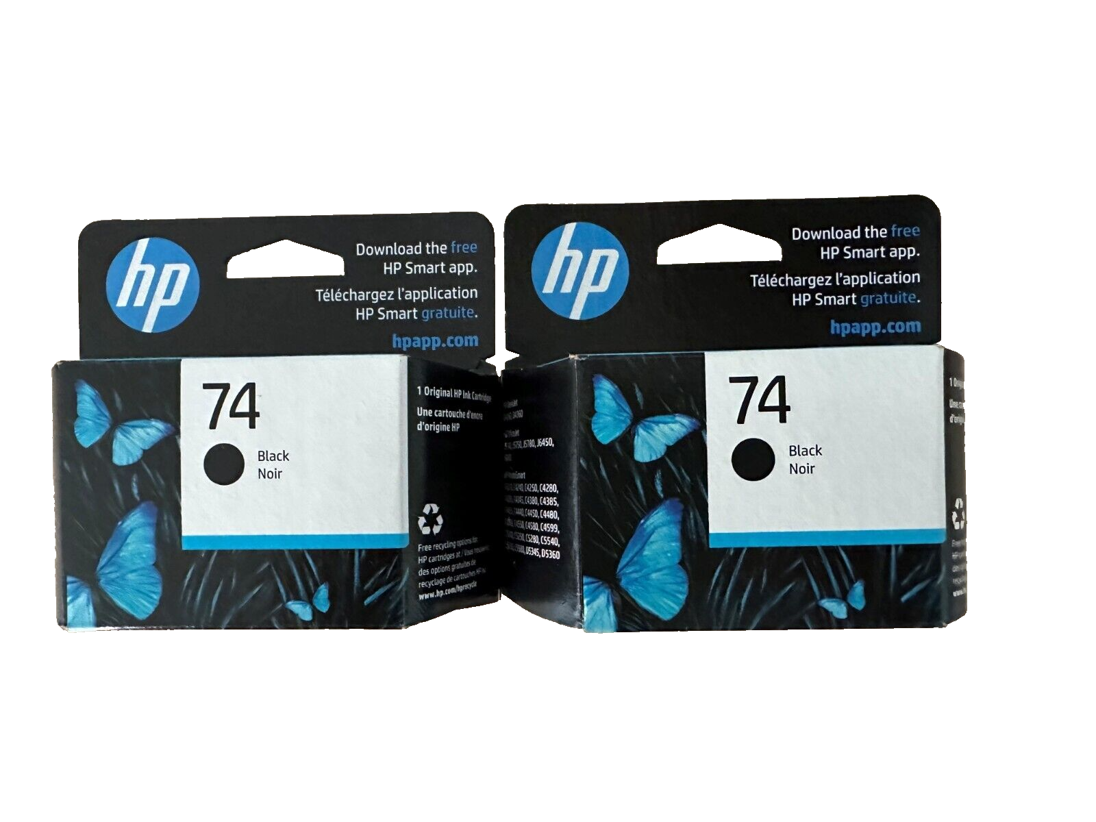HP 74 Black Ink Cartridge, CB335WN*Lot of 2*Exp date 05/2025* | eBay