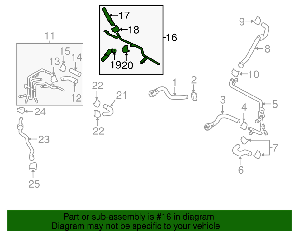 Genuine Volkswagen Engine Coolant Hose 5Q0-122-058-G | eBay