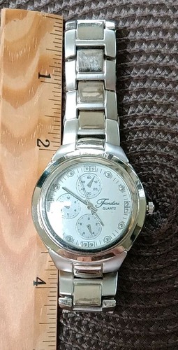 Fondini Mens Stainless Steel Quartz Watch - Tested/Works - New Battery ...