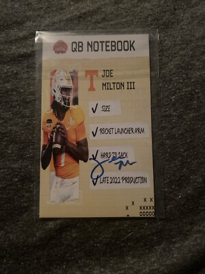 joe milton iii qb notebook auto | eBay