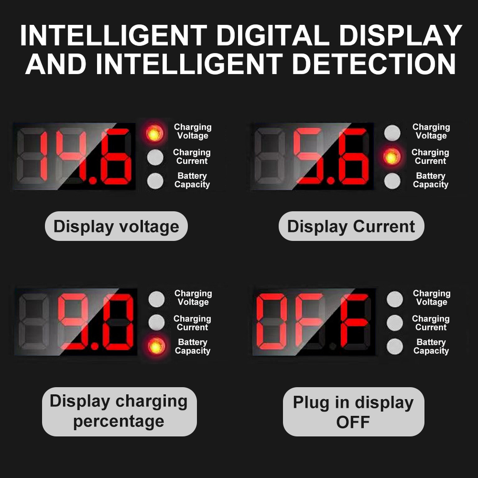 Smart Car Battery Charger 12V 6A Automatic Jump Starter Pulse Repair ...