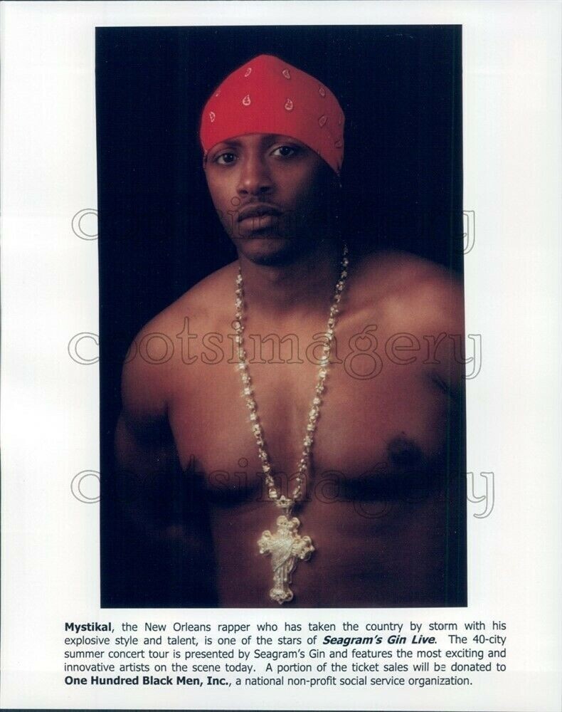Press Photo Shirtless Rapper Mystikal Wearing Chain Hip Hop | eBay