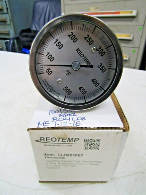 💥NEW REOTEMP INDUSTRIAL BIMETAL DIAL THERMOMETER LL0251F67 | eBay