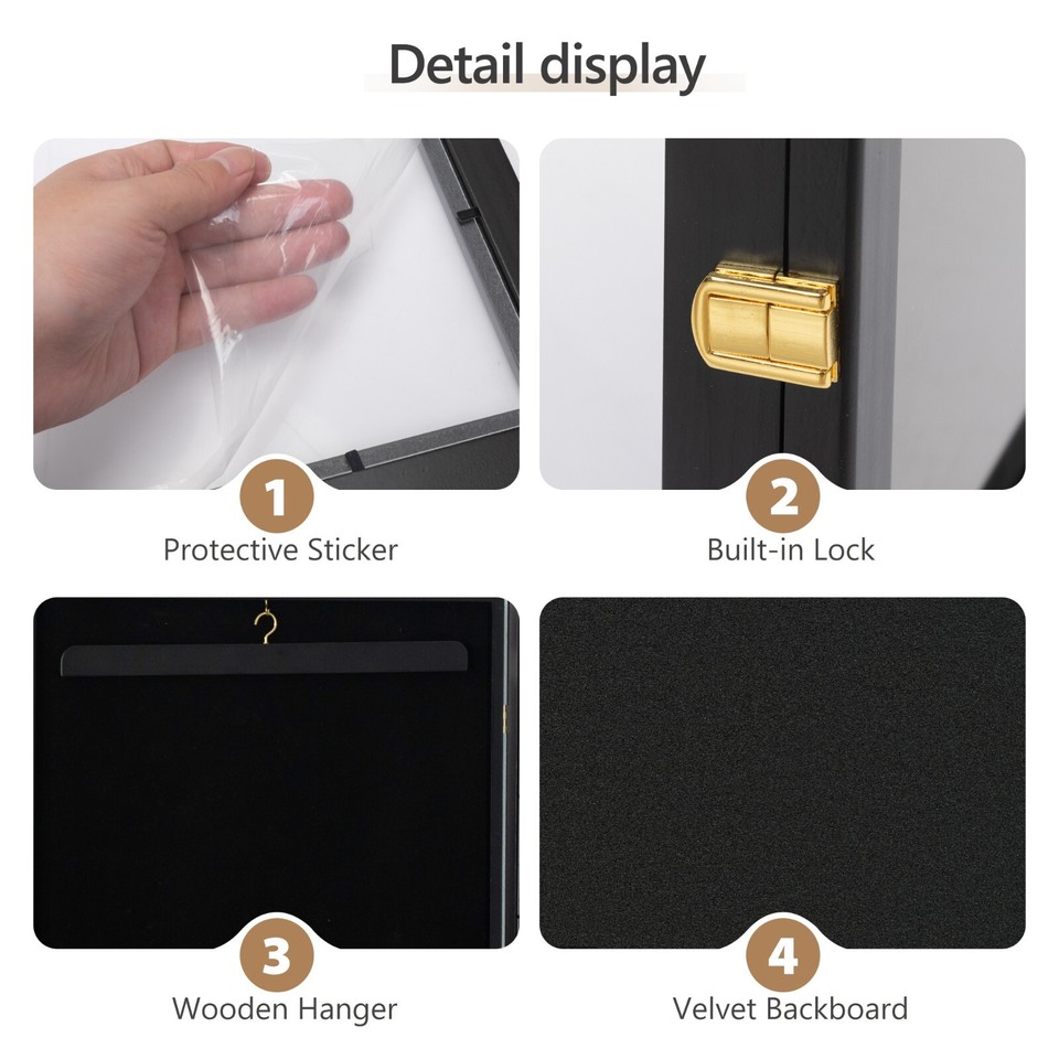 Jersey Display Case Frame Shadow Rack Box Exquisite Lockable with ...