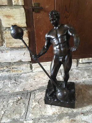 Eugene Sandow Bodybuilding Statue Antique Mr Olympia weight lifting ...
