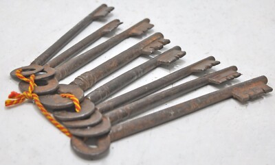 Lot of 8 Antique Iron Long Keys Original Old Hand Crafted | eBay