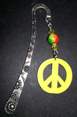 Yellow Peace Bookmark Silver Bookmark | eBay