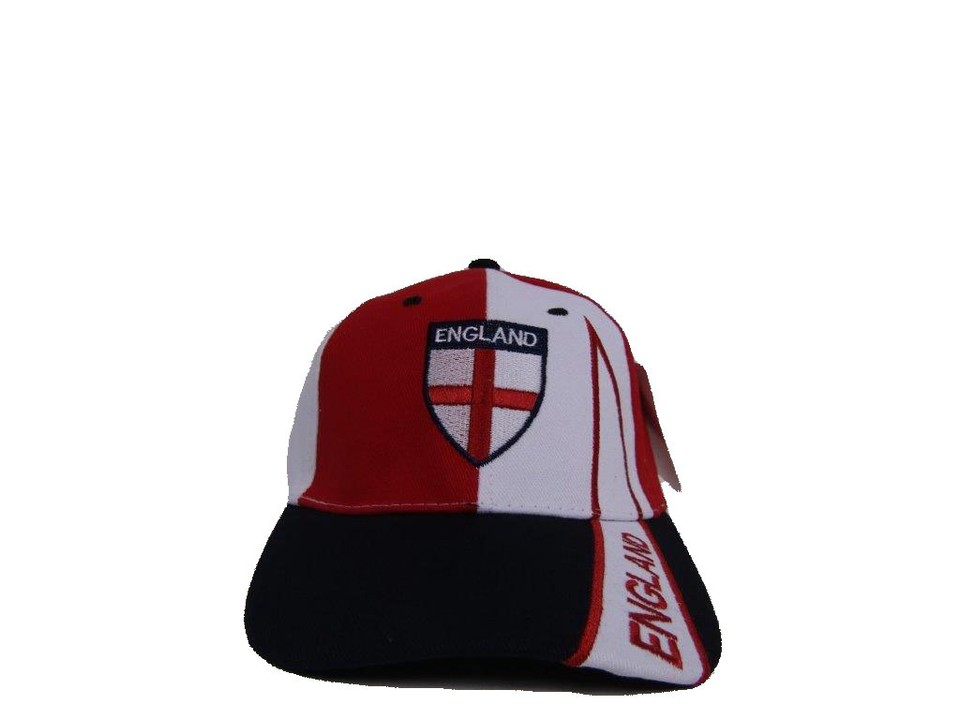 England St. George's Cross Black, Red and White Baseball Hat Cap 3D ...