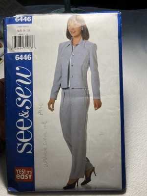 Butterick Pattern 6446 Misses’/Misses’ Petite Jacket Pants Size 6-10 ...