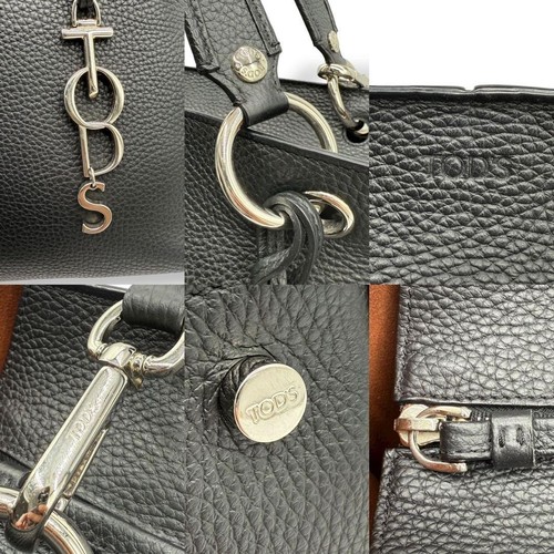 Authentic Tod's Women's 2-Way Tote Shoulder Bag Leather Black | eBay