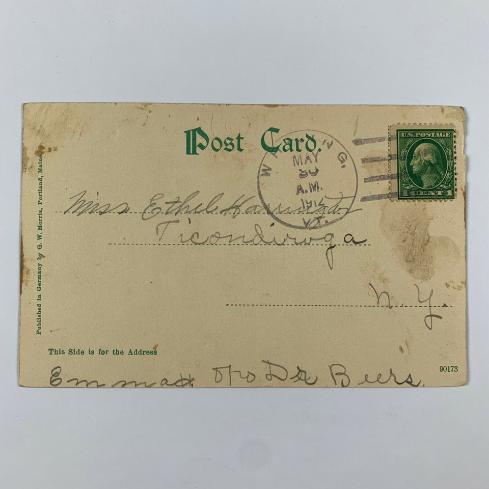 Postcard Vermont Ludlow VT Fletcher Memorial Library 1912 Posted ...