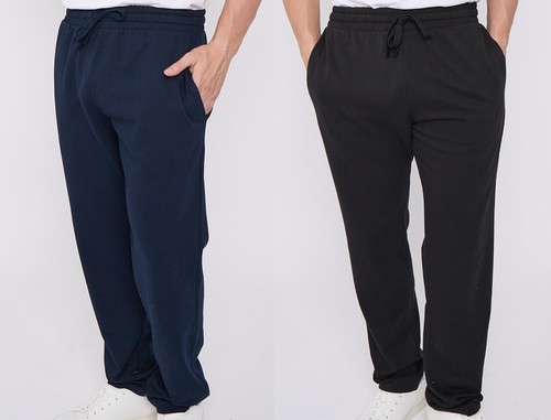 Mens Joggers Straight Jogging Bottoms Cotton Lounge Drawstring Pants ...