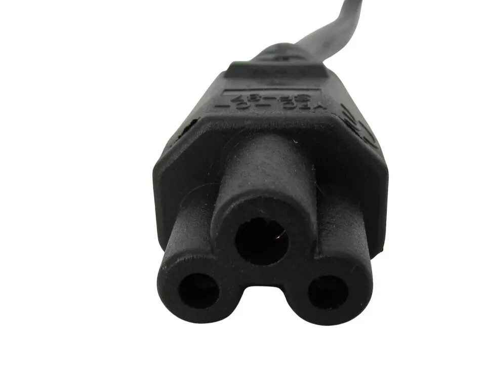 SHORT 0.5m Black UK 5A IEC C5 Clover Cloverleaf Mains Lead Power Cable ...