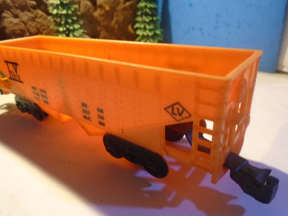 MARX O & 027 GA, LEHIGH VALLEY ORANGE 4 WHEEL DUEL HOPPER No 21913 5 ...