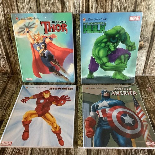 LITTLE GOLDEN BOOKS - MARVEL SUPER HEROS THOR HULK CAPTAIN AMERICA IRON ...
