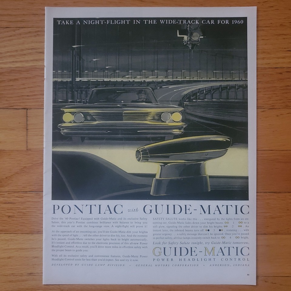 1960 GM Pontiac Bonneville Guide Matic Power Headlight Control Vintage ...