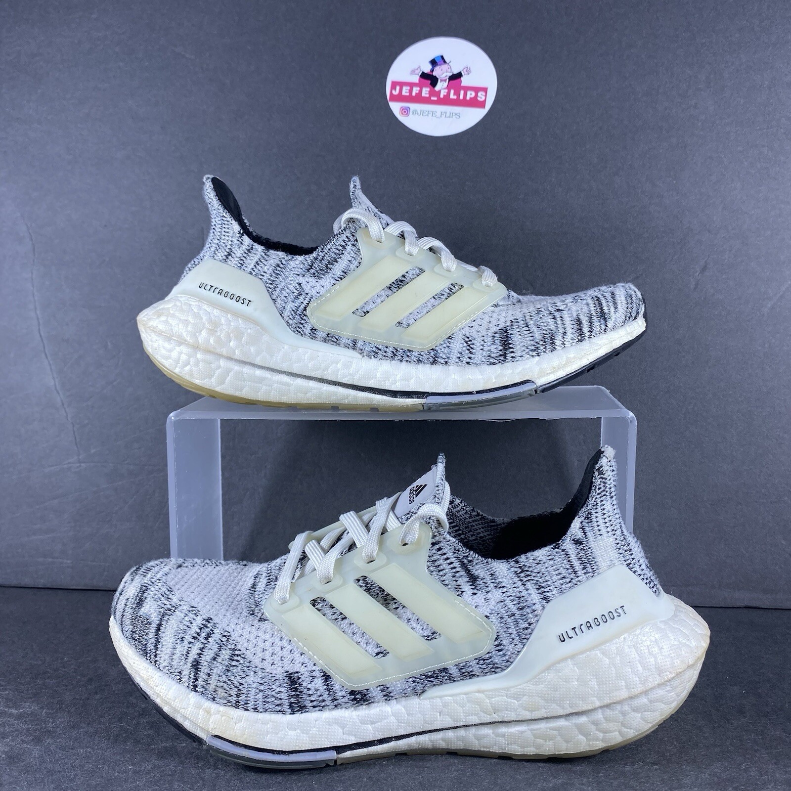 Adidas UltraBoost 21 Oreo White Black Running Shoes S… - Gem