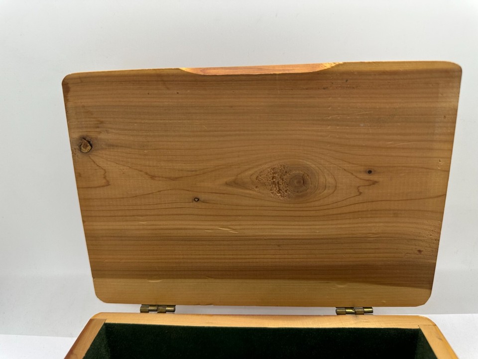 VTG Cedar Point Sandusky Ohio Cedar Trinket Felted Valet Jewerly Wood ...