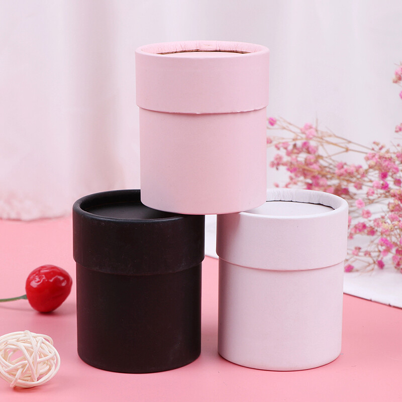 Round Flower Paper Boxes Lid Hug Florist Flower Bucket Gift Packaging ...