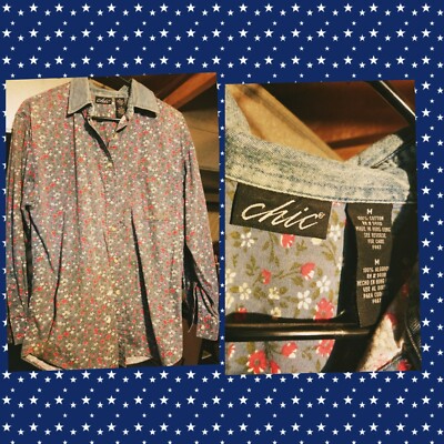 Chic Comfort Collection Womens Blouse Spring Floral Button Front Shirt ...