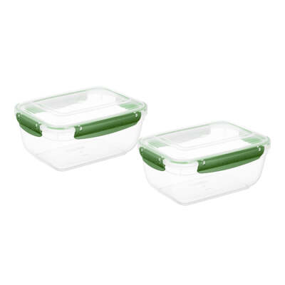 Superio Plastic Food Storage Containers, Airtight Lids, 80 oz., Green ...