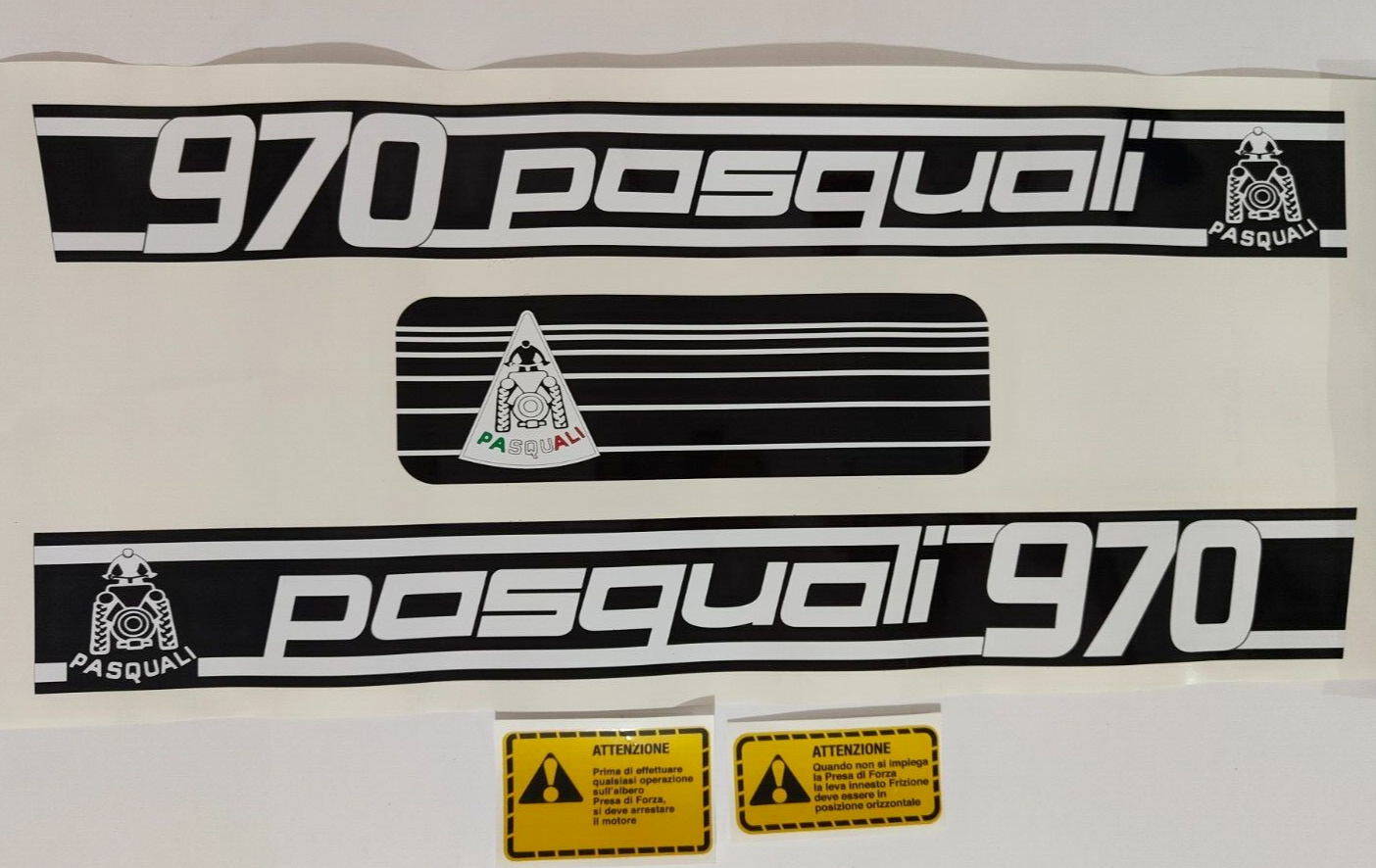 ADESIVI DECALCOMANIE PASQUALI 970 PER TRATTORI AGRICOLI GOMMATI ...