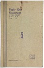 1930's Original Vintage Menu BRIGHT SPOT RESTAURANT Hamburg New York ...