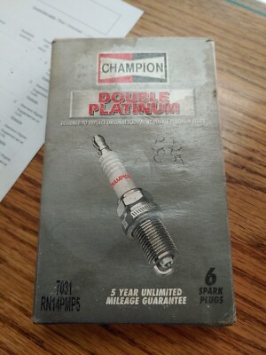 Champion Double Platinum Spark Plug 7031 RN14PMP5 Pack Of 5 | eBay