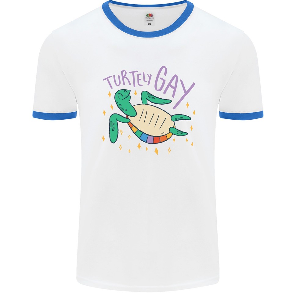 Men's Pride Awareness Gay LGBT Turtle Ringer T-Shirt | eBay